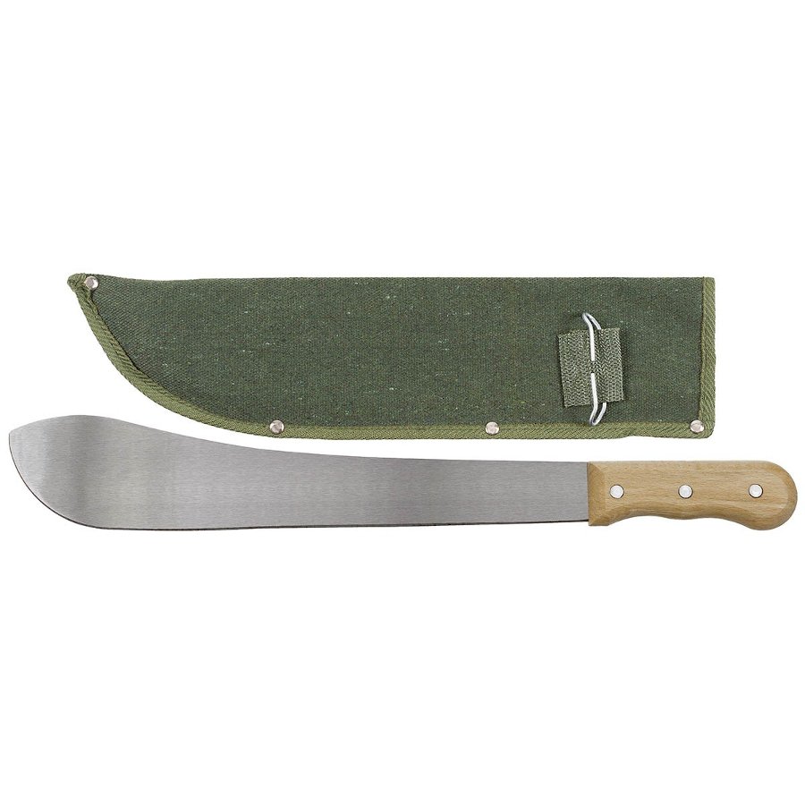 Machete con fodero in tela, manico in legno - Mario Legionario